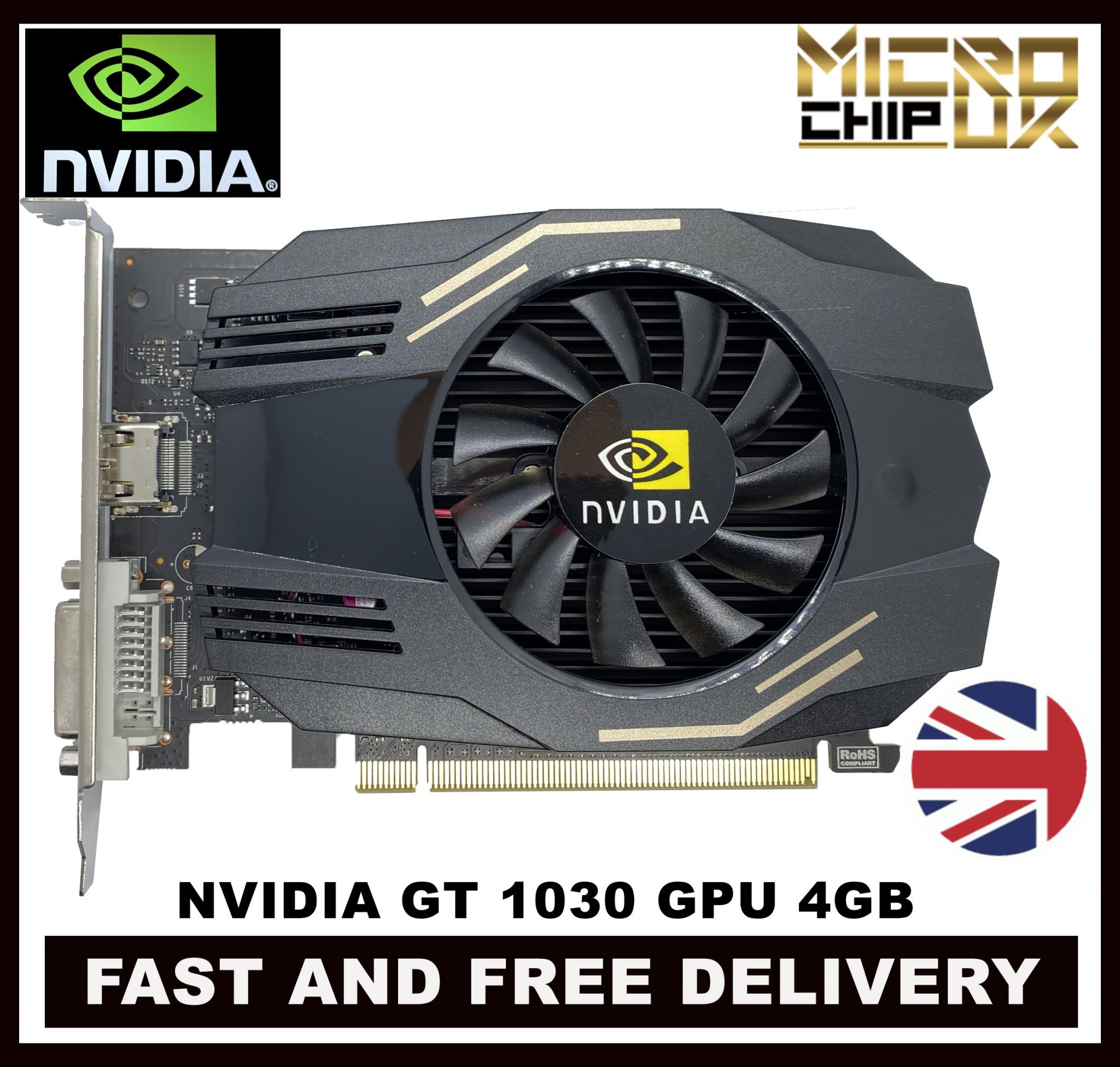 Nvidia GeForce GT 1030 4GB Turbo Boost PCI-Express Gaming Graphics Card ...